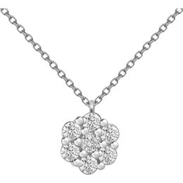 Firetti Damen Kette mit Anhänger "Schmuck Geschenk Silber 925 Halsschmuck Ankerkette Anhänger Blume", Silber 925 (Sterlingsilber), L: 43 B: 1,1mm,