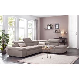 Ecksofa Home Affaire, B:272cm H:73cm T:226cm, grau, 100% Polyester;Luxus-Microfaser weich (9)0% Polyester / 10% Polyamid;Luxus-Microfaser