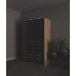 Kleiderschrank Priess, B:94cm H:193cm T:54cm, braun, Holzwerkstoff, Schlafzimmer, Schränke, "Schrank Garderobe Wäscheschrank Barcelona in 5 Breiten",