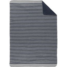 Wohndecke Biberna, B:150cm L:200cm, blau, Baumwolle, Wohndecken, "Aras", weiche Wohndecke mit Wendefunktion und Melangeoptik, Made in Germany