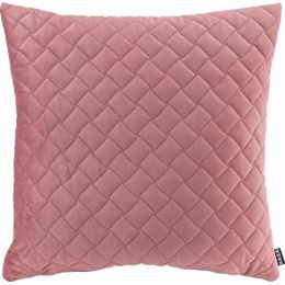 HOCK Dekokissen H.O.C.K., B:50cm L:50cm, rosa, Polyester, Dekokissen_Sitzkissen_Kissenh&uuml;llen, "Soft Nobile", mit gesteppten Mustern, Kissenh&uuml;lle mit