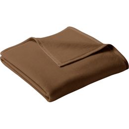 Wohndecke Biederlack, B:150cm L:220cm, braun, Baumwolle, Polyacryl, Wohndecken, "Cotton Home", im Uni Design, Kuscheldecke