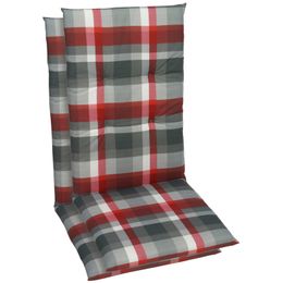 Hochlehnerauflage GO-DE, B:118cm H:3,5cm T:48cm, rot, Bezug: 50% Baumwolle, 50% Polyester, Polsterauflagen, Maße ca.: 48 cm x 5 cm x 118 cm