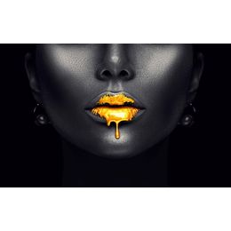 papermoon Fototapete "Abstraktes goldenes Make-up", B/L: 5mm x 2,8mm, Bahnen: 10 Stk. St., bunt, Schlafzimmer, Tapeten