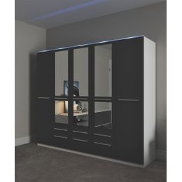 Kleiderschrank Priess, B:230cm H:193cm T:54cm, schwarz, Holzwerkstoff, Schlafzimmer, Schränke, "Schrank Garderobe Wäscheschrank Barcelona in 5