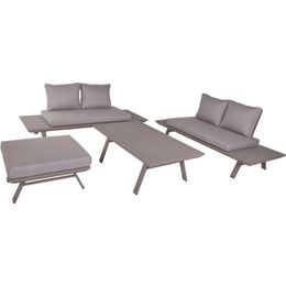 Harms Garden Pleasure Lounge-Gruppe Celia 4-teilig hellgrau/taupe