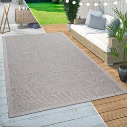 Paco Home - In- & Outdoor Teppich Balkon Terrasse Küchenteppich Wellen Muster Modern Beige 120x160 cm