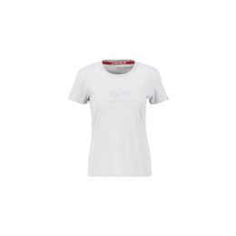 T-Shirt Alpha Industries "Alpha Industries Women - T-Shirts New Basic T Glitter Women" Gr. M, grau (pastel grau), Damen, Obermaterial: 100% Baumwolle, Shirts