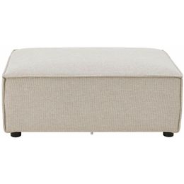 Juskys - Ottomane Domas - modulares Sofa in Stoff Beige - Wohnzimmer Couch - Modulsofa 130 kg belastbar - Sofagarnitur Wohnlandschaft