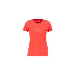 T-Shirt Alpha Industries "Alpha Industries Women - T-Shirts Crystal T Women" Gr. S, rot (radiant rot), Damen, Obermaterial: 100% Baumwolle, Shirts