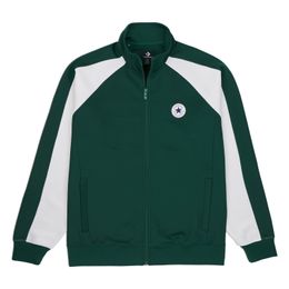 Trainingsjacke Converse "MEN'S Converse RETRO TRACK JACKET" Gr. L, grün envy, Herren, Jersey, Obermaterial: 97% Baumwolle, 3% Polyester, Jacken