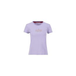 T-Shirt Alpha Industries "Alpha Industries Women - T-Shirts Crystal T Women" Gr. M, lila (pale violet), Damen, Obermaterial: 100% Baumwolle, Shirts