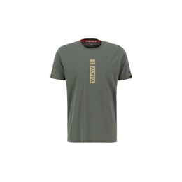 T-Shirt Alpha Industries "Alpha Industries Men - T-Shirts Alpha Puff Print T" Gr. L, grün (schwarz olive), Herren, Obermaterial: 100% Baumwolle, Shirts