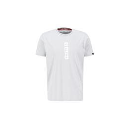 T-Shirt Alpha Industries "Alpha Industries Men - T-Shirts Alpha Puff Print T" Gr. L, grau (pastel grau), Herren, Obermaterial: 100% Baumwolle, Shirts