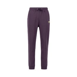 Jogginghose Alpha Industries "Alpha Industries Men - Jogger Basic Jogger Small Logo", Herren, Gr. L, Normalgrößen, lila (plum), Shell: 80% Cotton, 20% Polyester, Hosen