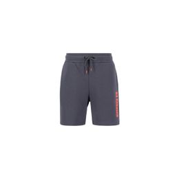 Shorts Alpha Industries "Alpha Industries Men - Shorts Alpha Puff Print Short", Herren, Gr. L, Normalgrößen, grau (vintage grau), Shell: 80% Cotton, 20% Polyester, Hosen