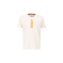 T-Shirt Alpha Industries "Alpha Industries Men - T-Shirts Alpha Puff Print T" Gr. L, weiß (jet stream weiß), Herren, Obermaterial: 100% Baumwolle, Shirts