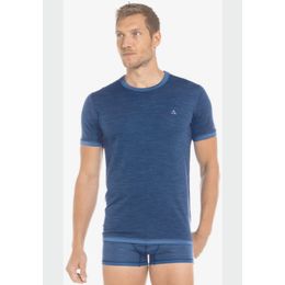 Schöffel Funktionsshirt SCHÖFFEL "Merino Sport Shirt 1/2 Arm M", Damen, Gr. M, blau (8540, blau), Oberstoff : 43% Lyocell 34% Wolle 23% Nylon, sportlich, Rundhals, Kurzarm, Shirts