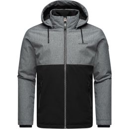 Outdoorjacke Ragwear "Roens", Herren, Gr. XXL (56), grau (dunkelgrau), Obermaterial: 100% Polyester, Innenfutter: 100% Polyester, Wattierung: 100% Polyester, casual, gerade hüftbedeckend, Langarm Ärmel ohne Ärmelschlitz Rippstrickbündchen, Jacken, Wasserdichte Herren Übergangsjacke mit Kapuze