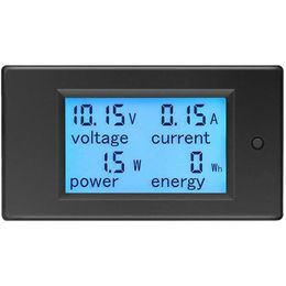 Voltmeter Amperemeter 12V dc 6,5-100V 20A, Spannungsmesser Wattmeter Tester Spannung Strom Leistung Energie Digital lcd Energiemesser DC20A - Ahlsen