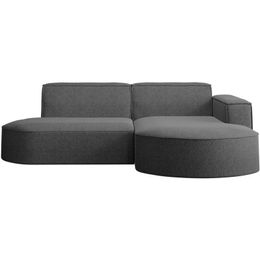 Kaiser Ecksofa, Sofa l form, Couch l form modena l studio stoff Neve Dunkelgrau Rechts