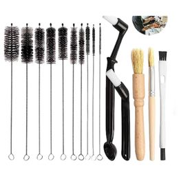 Sollbry Kaffeebürsten-Set, professionelles Espresso-Bürsten-Set inklusive Holz-Kaffeemühlen-Reinigungsbürste und Nylon-Espresso-Bürste für