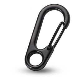 Mini-Schlüsselanhänger-Karabiner, Kletterkarabiner für Camping, Karabiner-Clip (10 Stück schwarz) - Ahlsen