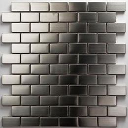 Mosaikfliese 'Metall' silber 30 x 30 cm