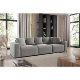 Fun Moebel - Sofa Designersofa Bigsofa megan 3-Sitzer in Stoff Salvador Hellgrau