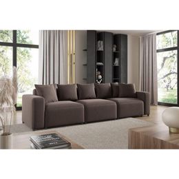 Fun Moebel - Sofa Designersofa Bigsofa megan 3-Sitzer in Stoff Salvador Braun