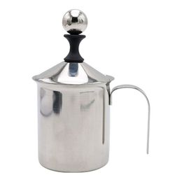 400 ml Edelstahl-Milchaufschäumer, manuelle Mixer, Milchaufschäumer, manueller Milchaufschäumer, idealer Barista-Aufschäumer für Cappuccino und Latte