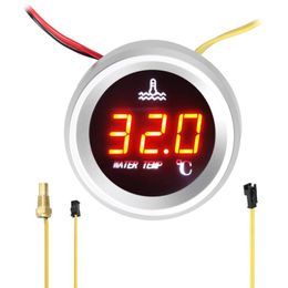 52 mm Wassertemperaturanzeige, Auto-Digitalmessgerät, LED-Anzeige, 9–36 v, mit Sensor-Alarmfunktion - Eosnow