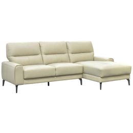 Ecksofa - Ecke rechts - Büffelleder - Beige - valdana