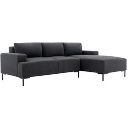 Vente-unique - Ecksofa - Ecke rechts - Samt - Anthrazit - madaleni