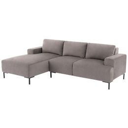 Ecksofa - Ecke links - Samt - Grau - madaleni