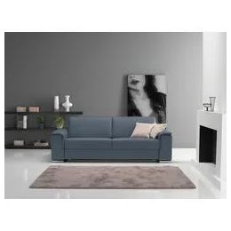 Schlafsofa Egoitaliano "Cecilia, modern & elegant, erstklassiger Sitzkomfort, Dauerschläfer" Sofas Gr. B/H/T: 234cm x 85cm x 102cm, Leder BULL, grau (smoke) inkl. Matratze und hochwertigem Metallbettrahmen, toller Schlafkomfort