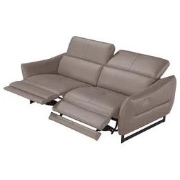 2,5-Sitzer Egoitaliano "Dafne" Sofas Gr. B/H/T: 208cm x 97cm x 108cm, Leder BULL, mit elektrischer Relaxfunktion, beige (safari) mit und ohne elektrischer Relaxfunktion, Kopfteile manuell verstellbar