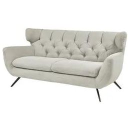 2,5-Sitzer 3C Candy "Beatrice, extravagantes Megasofa, bequem, Küchensofa", grau (hellgrau), B:200cm H:94cm T:95cm, 88% Polyester, 12% Polyacryl, Sofas, mit Rückensteppung im Rautenmuster, in Samt Optik oder in Breitcord