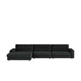 Höffner Ecksofa Samt Scarlatti ¦ schwarz ¦ Maße (cm): B: 416 H: 83 T: 205