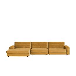 Höffner Ecksofa Samt Scarlatti ¦ gelb ¦ Maße (cm): B: 416 H: 83 T: 205