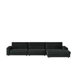 Höffner Ecksofa Samt Scarlatti ¦ schwarz ¦ Maße (cm): B: 416 H: 83 T: 205