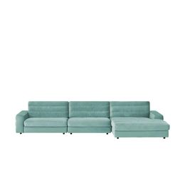 Höffner Ecksofa Samt Scarlatti ¦ türkis/petrol ¦ Maße (cm): B: 416 H: 83 T: