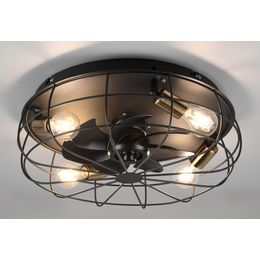 Deckenleuchte Trio LEUCHTEN "Trondheim Deckenventilator" Lampen Gr. Ø 48,5cm H: 17,5cm, schwarz Deckenlampe Ventilator getrennt schaltbar