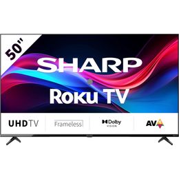 Sharp LED-Fernseher, E (A-G), Fernseher, schwarz, 50