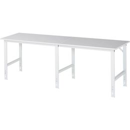 Rau Arbeitstisch, höhenverstellbar, Gestell 60 x 30 mm, melaminharzbeschichte Platte, BxT 2500 x 800 mm, lichtgRau