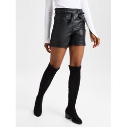 Zero Kunstleder-Shorts Damen, schwarz