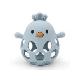 Magni Teether ball with duckling in LFGB silicone - Blue