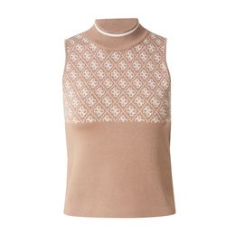 Guess Stricktop 'LISE' Damen Gr&ouml;&szlig;e M sand / wei&szlig;