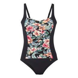 Lascana Badeanzug Damen Gr&ouml;&szlig;e XXXL gr&uuml;n / hellorange / altrosa / schwarz