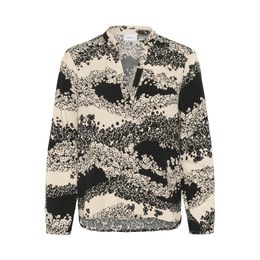 Saint Tropez Bluse 'Eda' Damen Gr&ouml;&szlig;e L stone / dunkelgrau / schwarz
